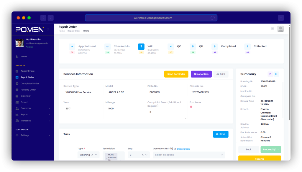 Workforce Management System – POMEN